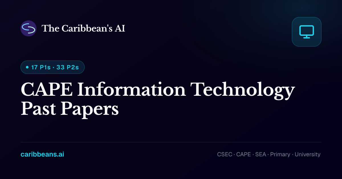 CAPE Information Technology Past Papers 2026 — Unit 1 & Unit 2 | CXC ...